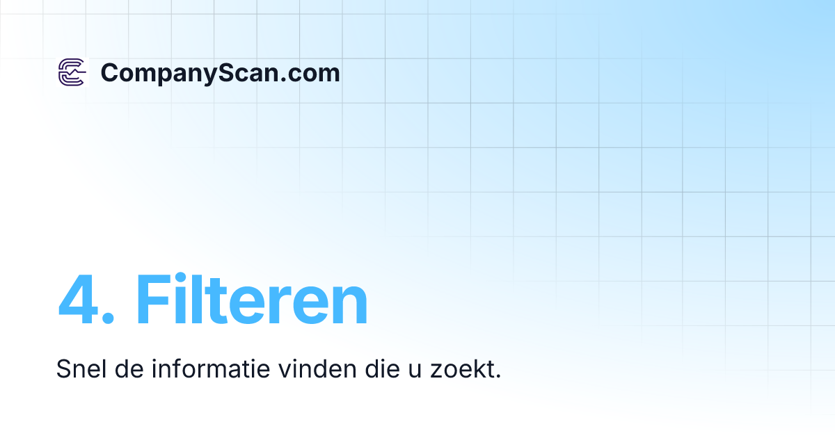 4. Filteren | CompanyScan.com